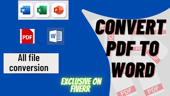Convert your all type of file pdf file to word, excel,power point by ...