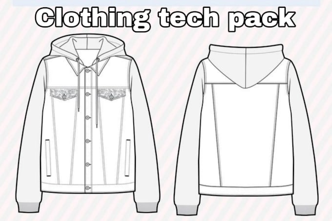 Design best apparel tech pack, fashion technical flat drawing, sketch ...