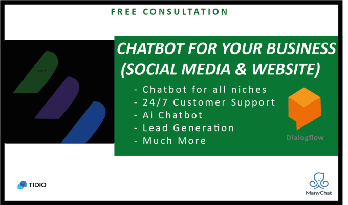 Create ai chatbot using manychat, dialogflow or tidio by Elizhamaaz ...