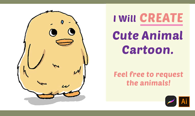 Create cute animal cartoon by Milkywaves_id | Fiverr
