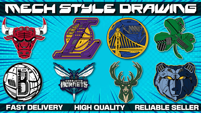 Draw any logo in mech style by Nasfanmp | Fiverr