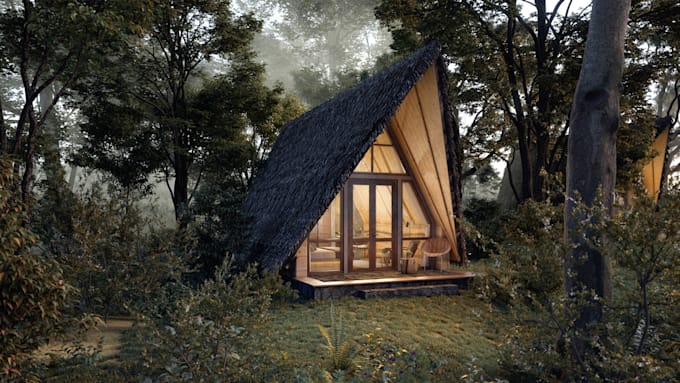Design and 3d render tiny houses ,cabins , chalet , and container houses by Tdkarchitects | Fiverr