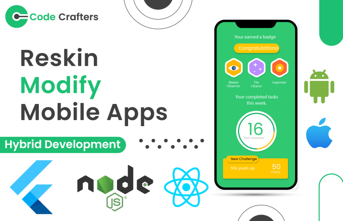 Reskin or modify android, ios, flutter, react, ionic app by Code ... Reskin or modify android, ios, flutter, react, ionic app by Code ...