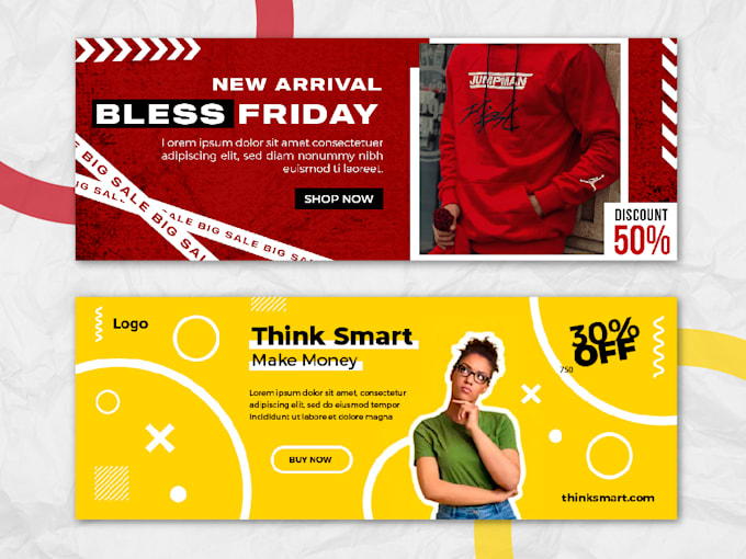 Design professional web banners and ads by Creactiveayub | Fiverr