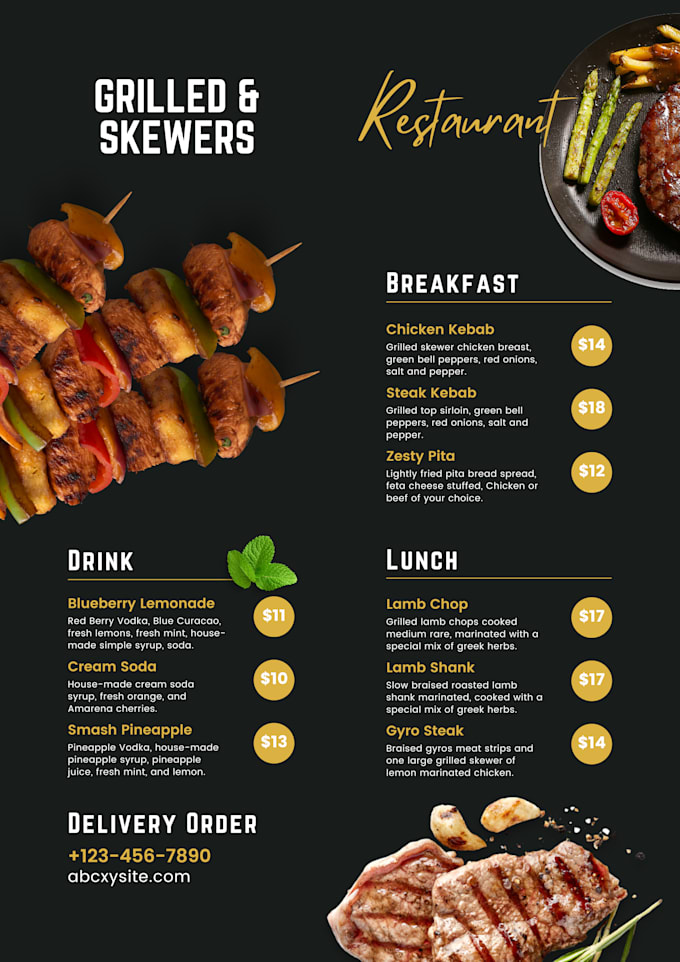Do modern restaurant menu design, food menu, every type of menu you ...