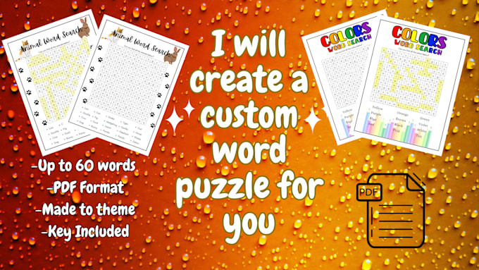 Create custom word search puzzles by Mistieryan | Fiverr