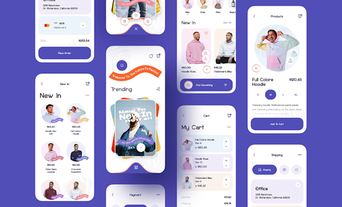 Create modern trendy mobile app and website ui using figma by ...