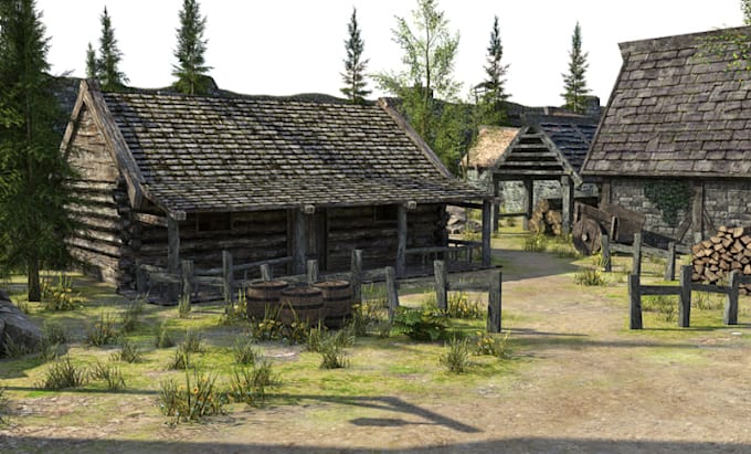 Do highly realistic 3d environment texture landscape design 3d ...