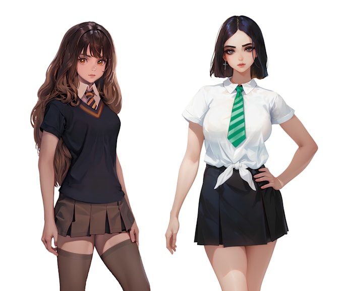 Create character design concept art visual novel by Darypoly | Fiverr