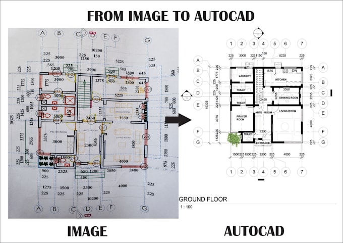 Draw, redraw your 2d architectural plans, in autocad by Cadguru02 | Fiverr