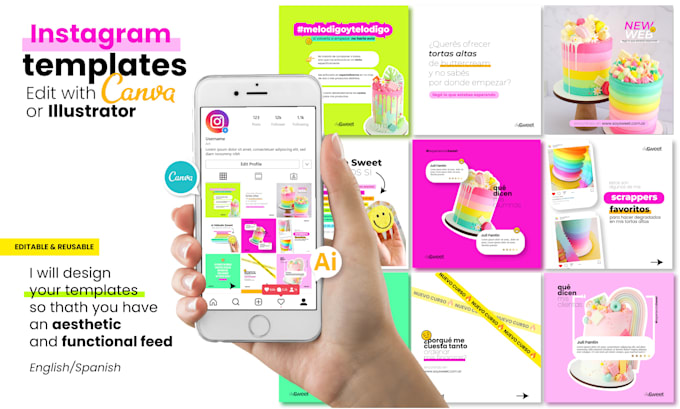 Design an aesthetic and functional feed for your instagram,editable in ...
