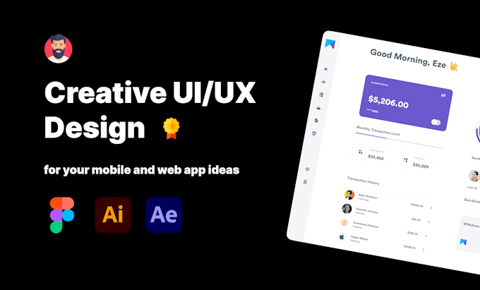 Do creative ui ux design, and transform your ideas into stunning designs by Eze_trust | Fiverr