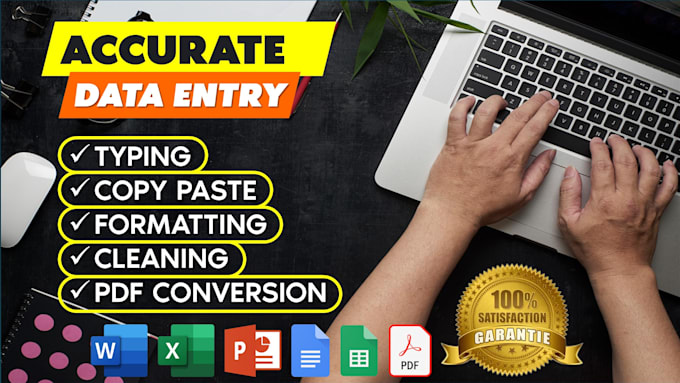 Do Accurate Data Entry Typing Copy Paste Formatting Cleaning Va