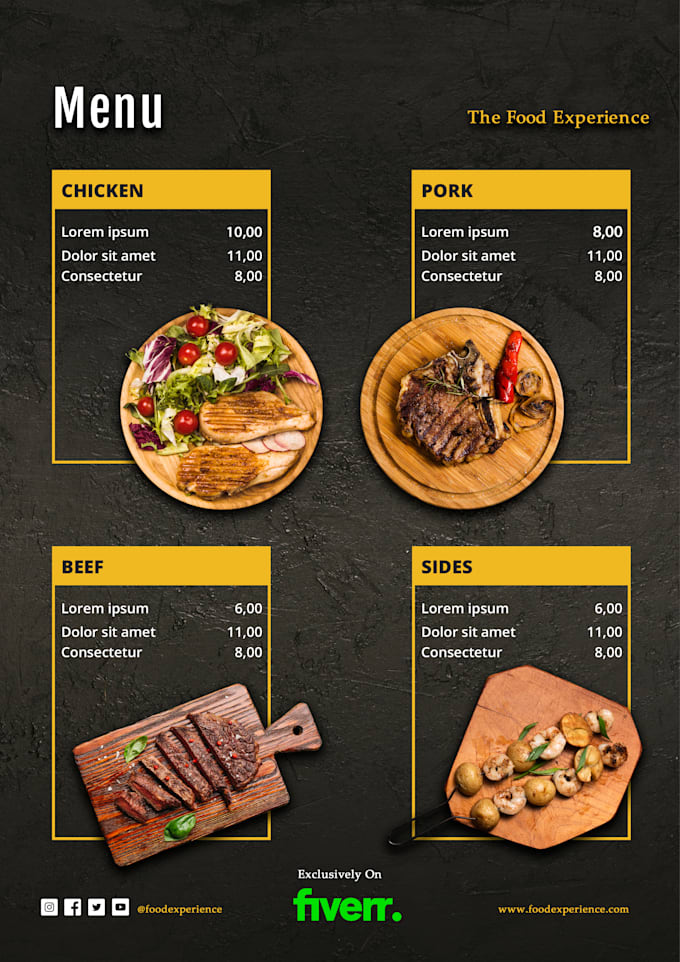 Design an impressive restaurant menu for your restaurants by ...