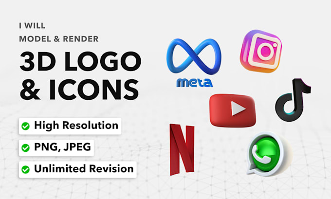 Create custom 3d icons, logo for web, apps or presentation by Christian_ibo | Fiverr
