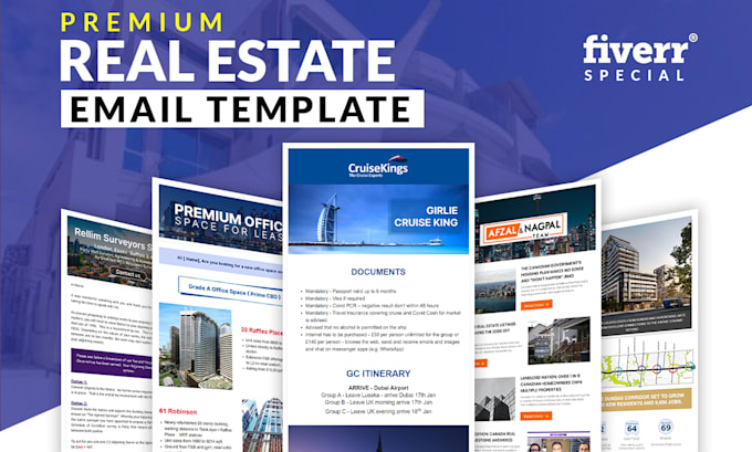 Design real estate editable html email template design, email ...