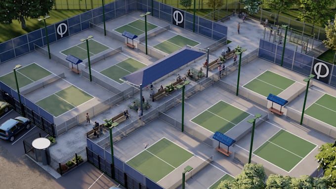 Design your 3d pickleball courts and facility by Ihtishamcheema | Fiverr