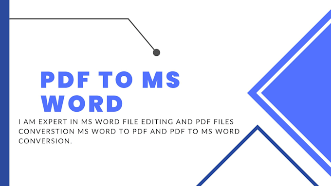 Covert ms word to pdf scanned pdf to ms world by Naveed_islam | Fiverr