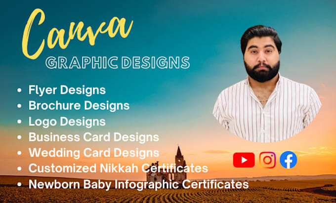 Be your canva graphic designer with attractive designs by Hazeelbutt ...
