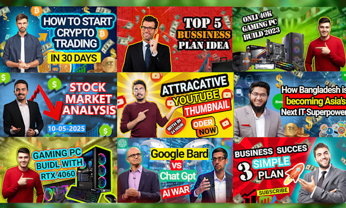 Design an amazing quality youtube facebook thumbnail by Denon55 | Fiverr