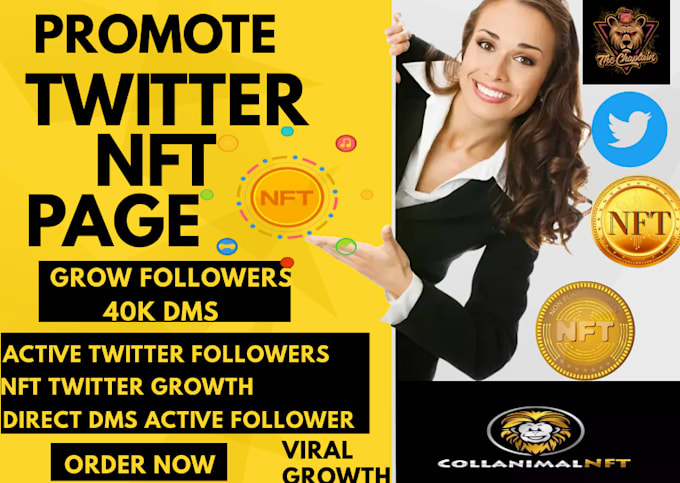 Nft direct 40k dms to promote and grow your nft twitter community by Franluckin | Fiverr