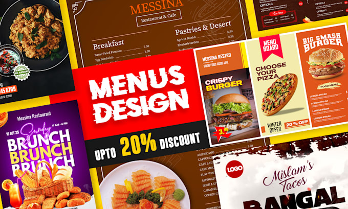 Design aesthetic menus and menu boards for your restaurant by Mislamgfx ...