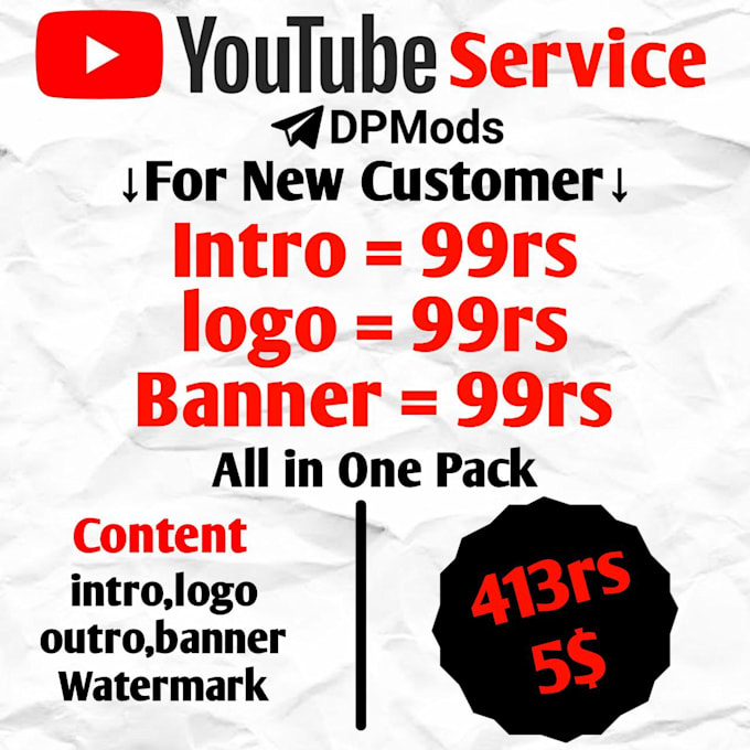 Logo designing and youtube pack by Dpmodyoutuber | Fiverr