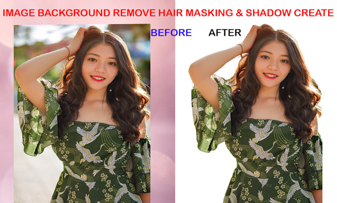 Image background remove hair masking and shadow create by Marketer ...