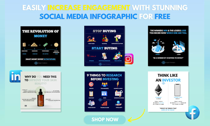 Create social media posts infographics by Luyandathegreat | Fiverr