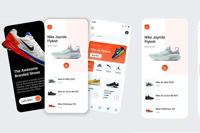 Design stunning ui ux mobile apps with mockups or website landing page ...