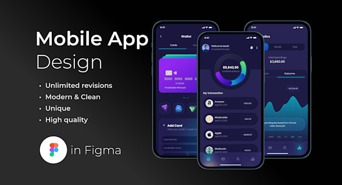 Create mobile app design in figma by A_rempel | Fiverr