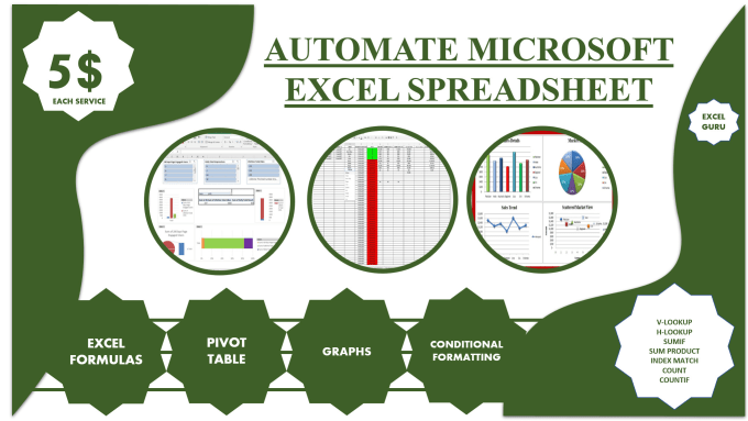 Automate microsoft excel spreadsheet by Excelguru12 | Fiverr Automate microsoft excel spreadsheet by Excelguru12 | Fiverr