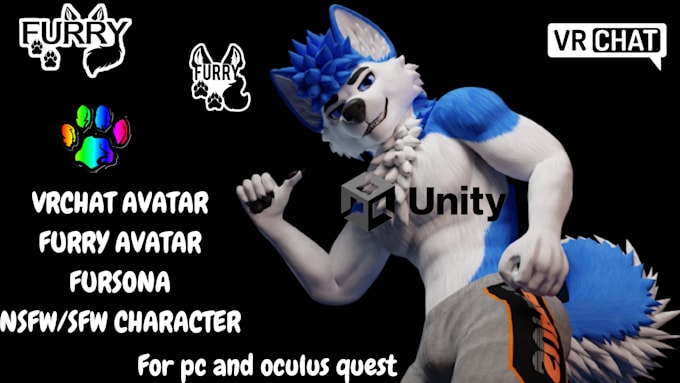 Model custom vrchat avatar, furry avatar, vrchat, fursona custom vr ...