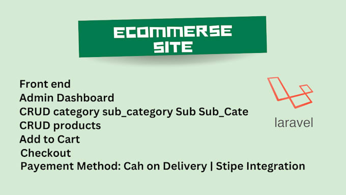 Develop ecommerce website laravel framework with admin panel by Faisal_khan21 | Fiverr