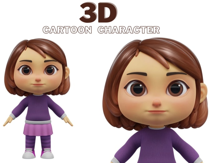 Design stylized 3d character 3d cartoon character for film or game by ...