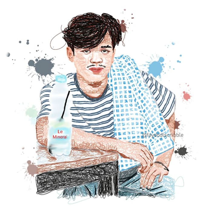 Create digital scribble from your image portrait by Faydodlscribble ...