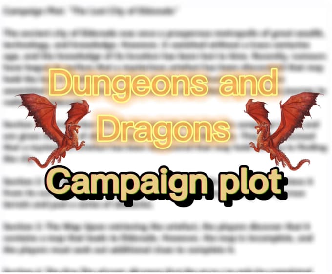 Dnd quality campaign plot by Easydnd | Fiverr