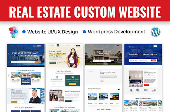 Do real estate custom website design, figma website design, real estate ...