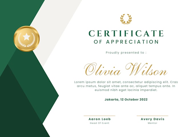 Design awesome certificate only for you by Anasagnaoui | Fiverr