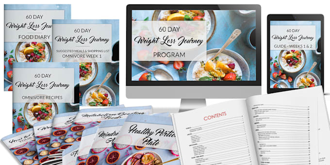 Give you a 60 day weight loss program in spanish or english by ...