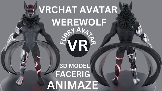 Do furry avatar, vrchat, fursona, werewolf, 3d model for vrchat, vtuber ...