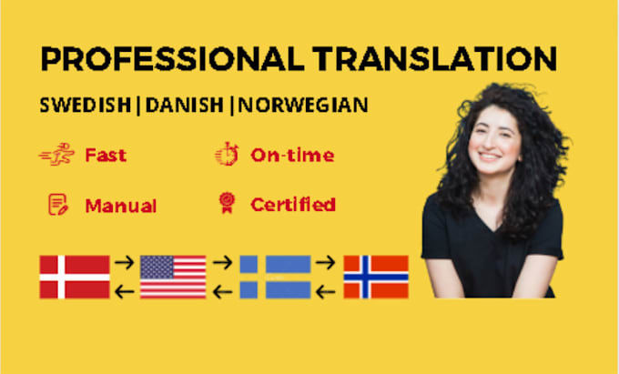 Professionally translate to swedish, norwegian and danish by Ava ...