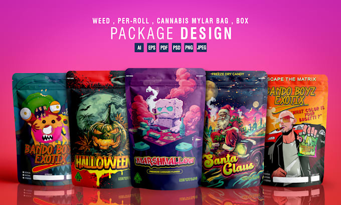 Design weed mylar bags,cbd product,cannabis product labels by ...