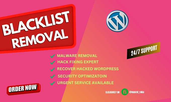 Remove blacklist, clean malware and wordpress by Nusrat_raka | Fiverr