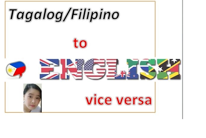Translate english to tagalog vice versa by Kimmaningo | Fiverr