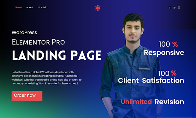 Create elementor pro landing page by Kudrat_ahmed | Fiverr