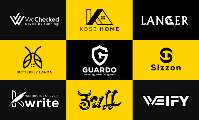 Design negative space wordmark letter mark minimalist typographic text ...