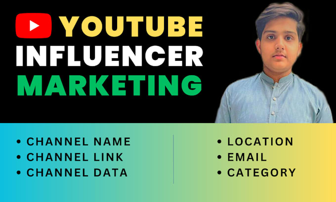 Provide you best youtube influencers for marketing by Abdullah_rshad ...
