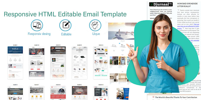 Create a responsive html email template,newslatter and email signature ...