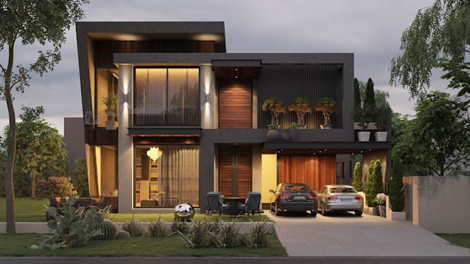 Design house exterior model, 3d rendering, walkthrough by Zubair75321 ...